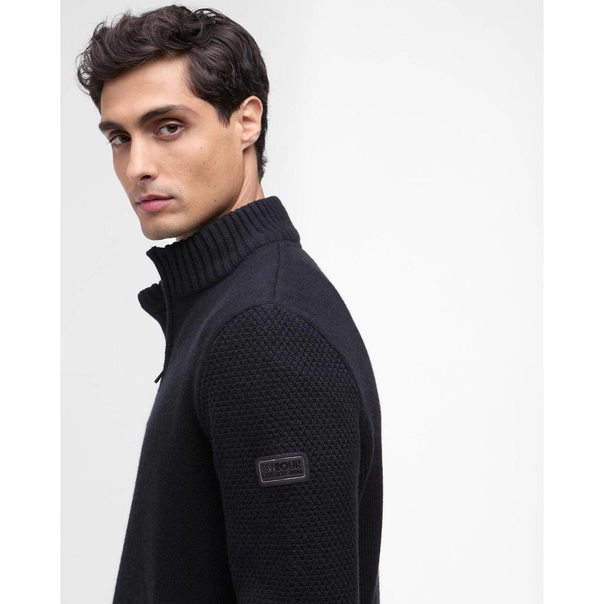 Barbour International Enfield Funnel Neck Sweater BK11 Black – Frank Bird